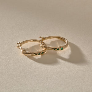 The Vida Emerald Hoop Earrings - Ethically Made by Catori Life | Catori Life