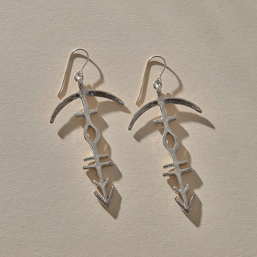 The Silver Hoku Star Earrings - Ethically Made Jewelry by Catori Life